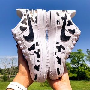 Nike | Shoes | Nike Air Force Custom Cow Print Sneaker | Poshmark
